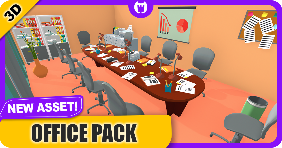 Office Pack -Low Poly 3D Asset from Trifles | 3D Interior | Unity Asset ...
