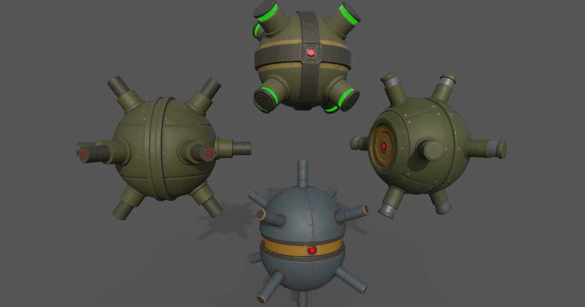 Space Mines(Bombs) | 3D Props | Unity Asset Store