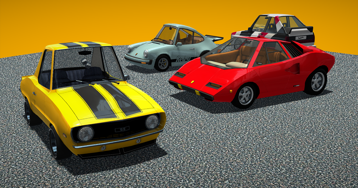Retro Cartoon Cars Pack#4 | 3D Land | Unity Asset Store
