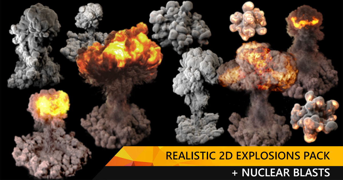 Realistic 2D Explosions pack + Nuclear Blasts | 2D Textures & Materials ...