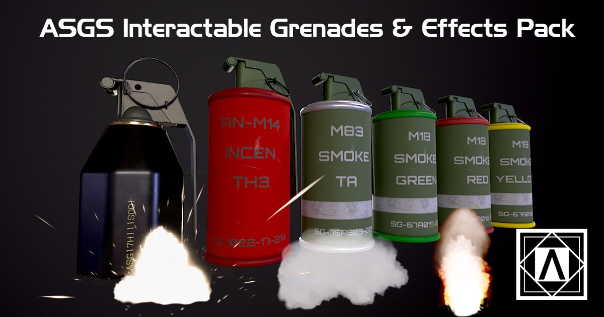 ASGS Interactable Grenade & Effects Pack | 3D Weapons | Unity Asset Store