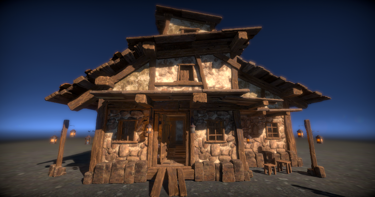 House rustic modular pieces | 3D Props | Unity Asset Store