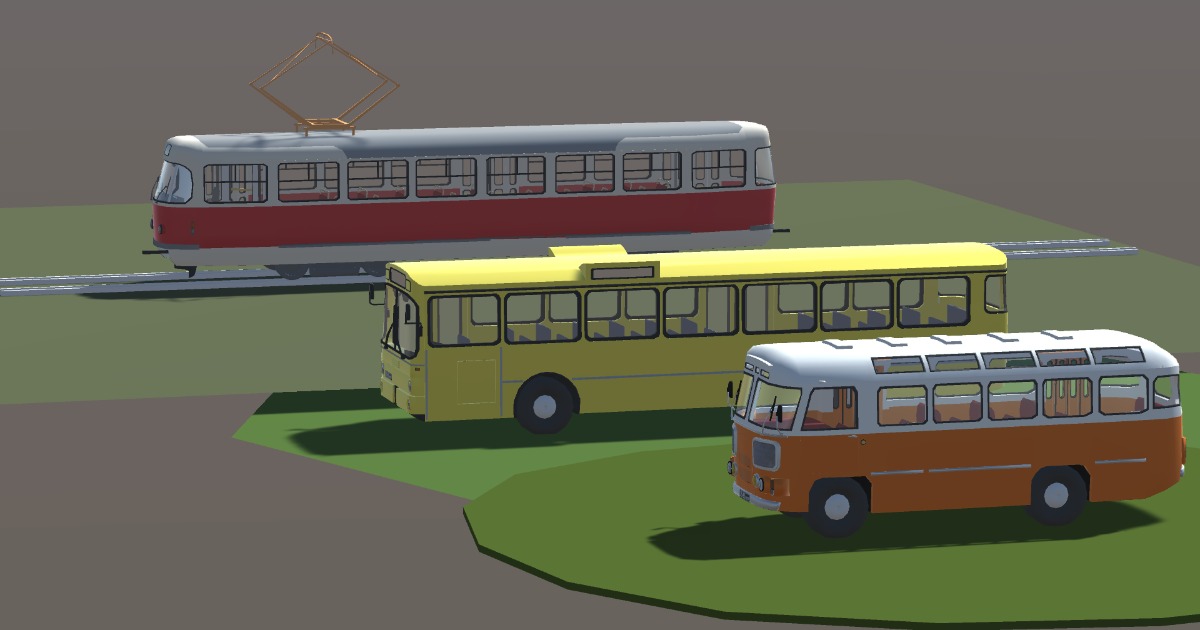 Street_Vehicles_Pack_Autobus_Tram | 3D Land | Unity Asset Store