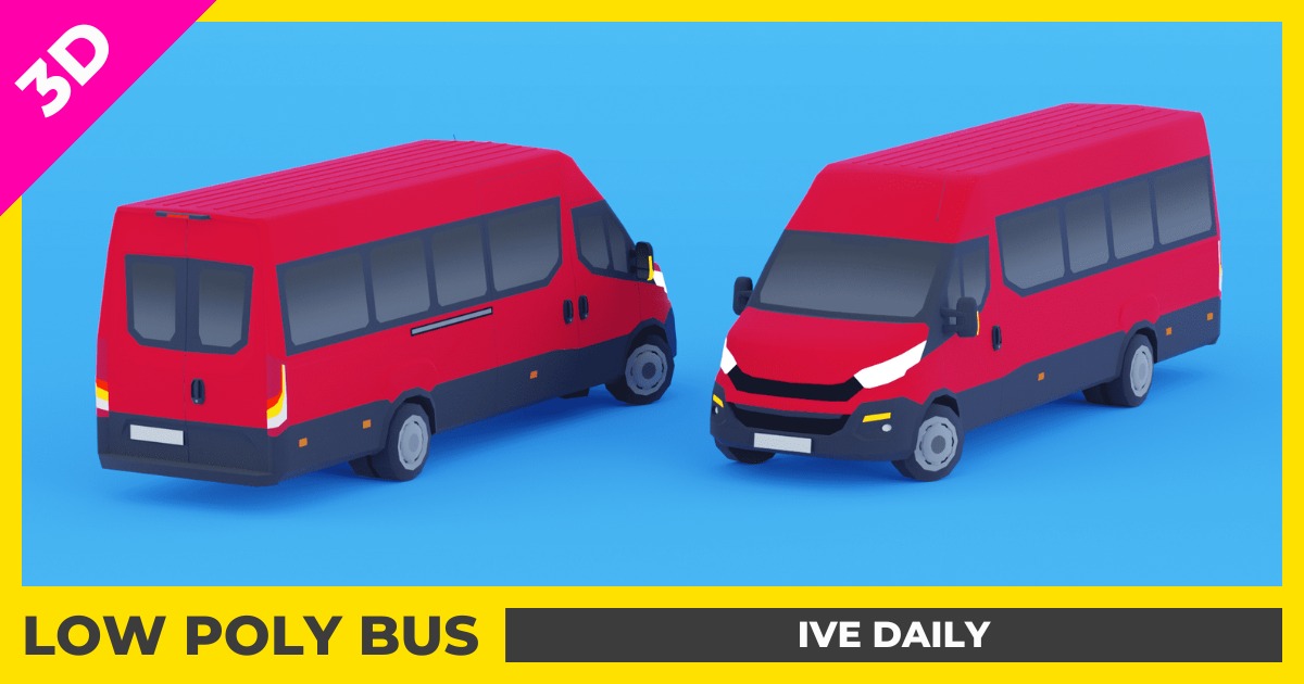 Low Poly Bus - Ive Daily | 3D Land | Unity Asset Store