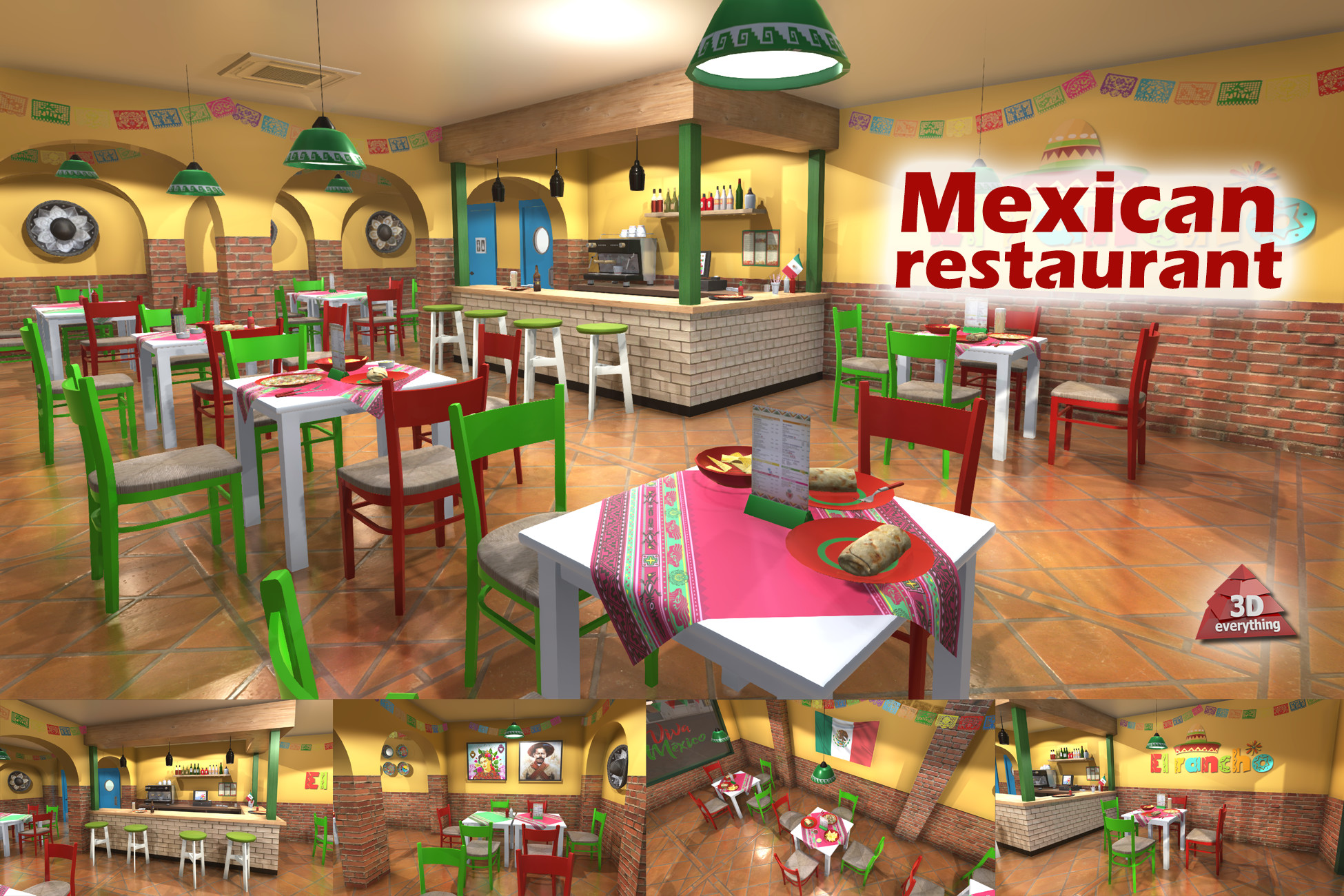 Mexican Restaurant | 3D Interior | Unity Asset Store