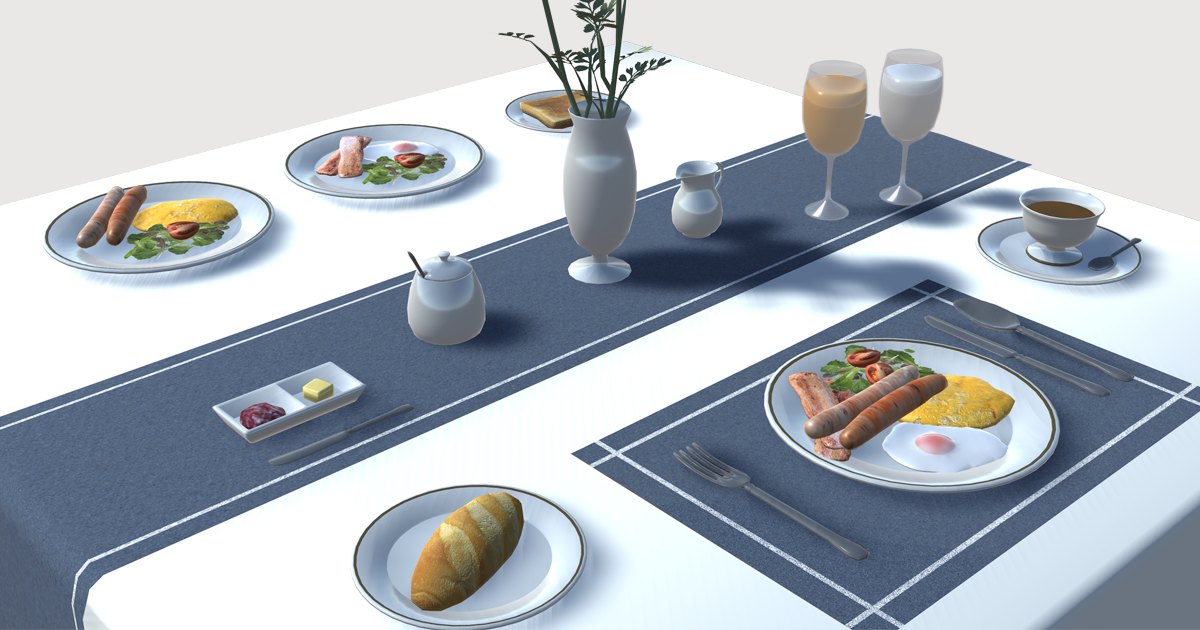 Breakfast Set 3d Food Unity Asset Store