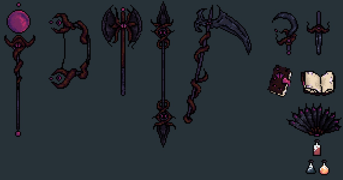 Dark fantasy item pack | 2D | Unity Asset Store
