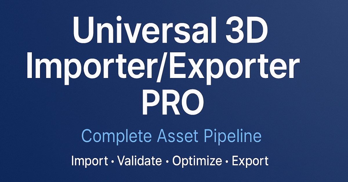 Universal 3D Importer/Exporter PRO - Complete Asset Pipeline | ユーティリティ ツール | Unity Asset Store