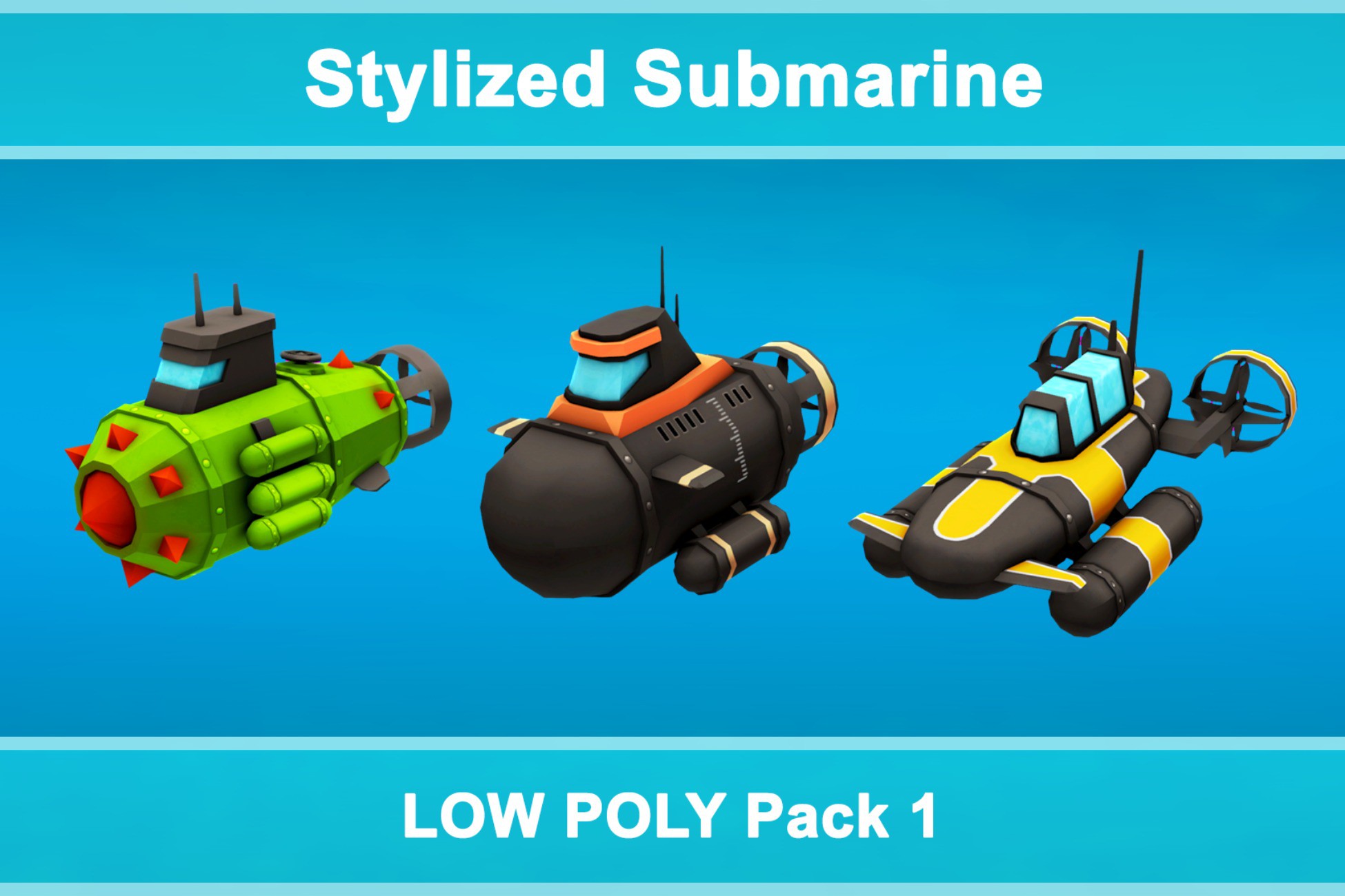 stylized submarine pack 1 | 3D Vehicles | Unity Asset Store