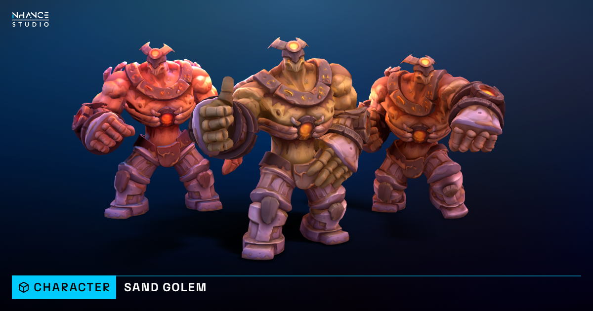 Stylized Fantasy Sand Golem | 3D Creatures | Unity Asset Store