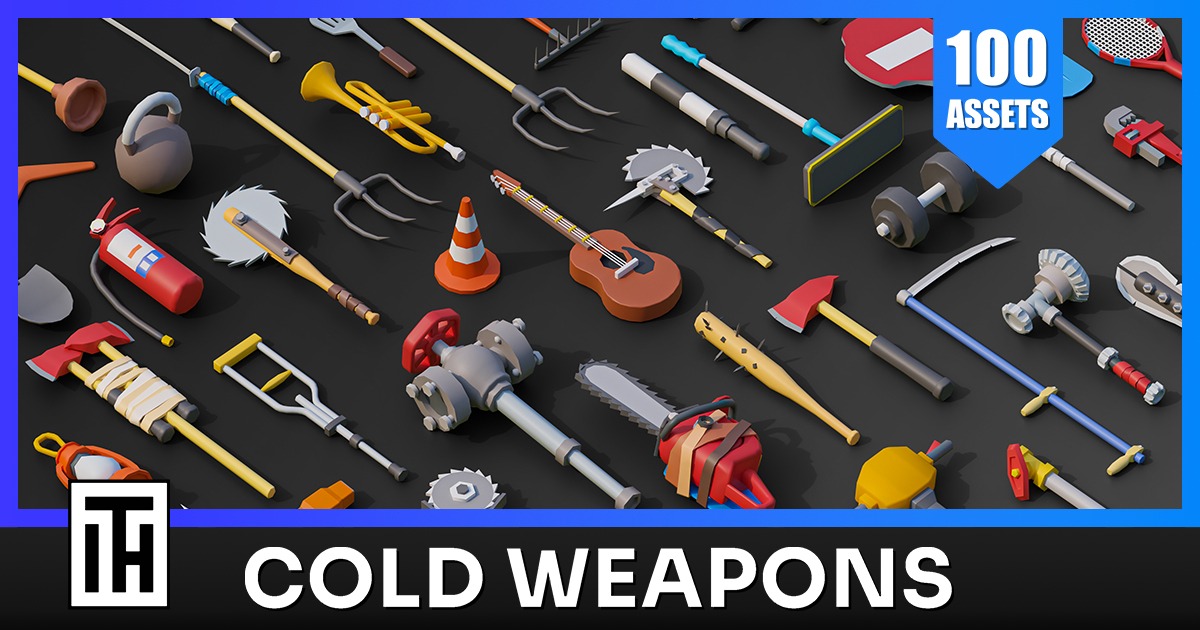Cold Weapons - Low Poly 3D Models Pack | 3D Weapons | Unity Asset Store