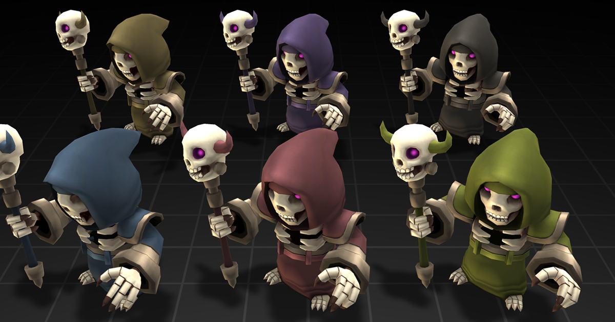 Poly HP - SkeletonMage | 3D 생물 | Unity Asset Store
