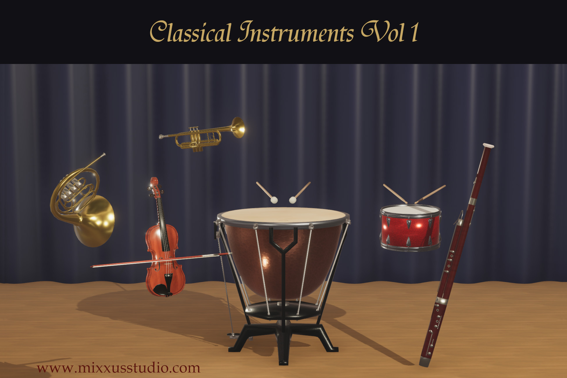 Classical Instruments Vol 1 | 3D Props | Unity Asset Store