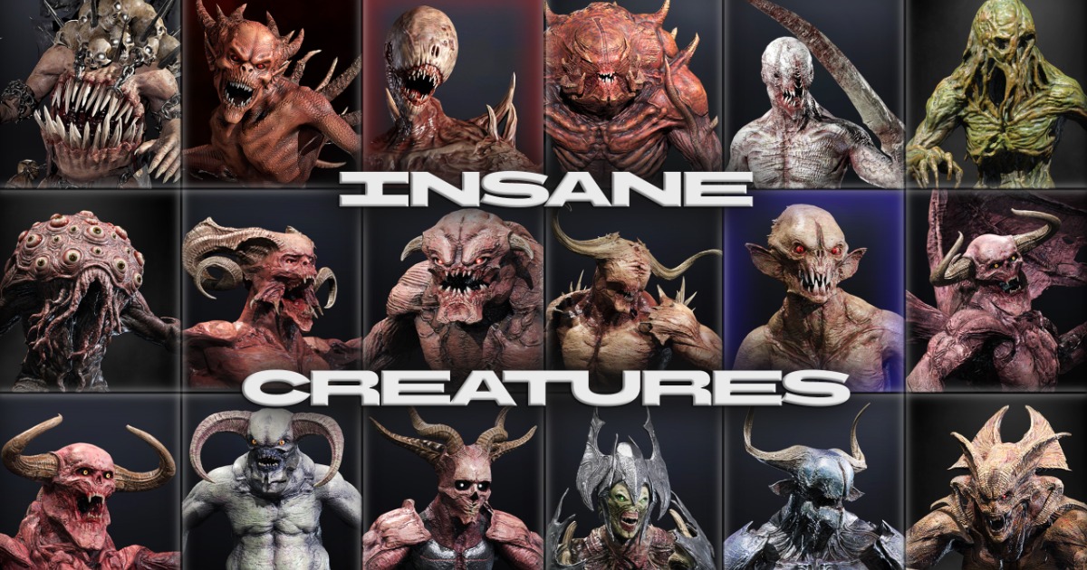INSANE CREATURES - BIG Game Bundle | 3D Humanoids | Unity Asset Store