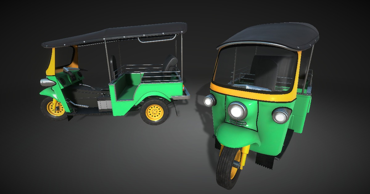 Auto Rickshaw 3d model | 3D Land | Unity Asset Store