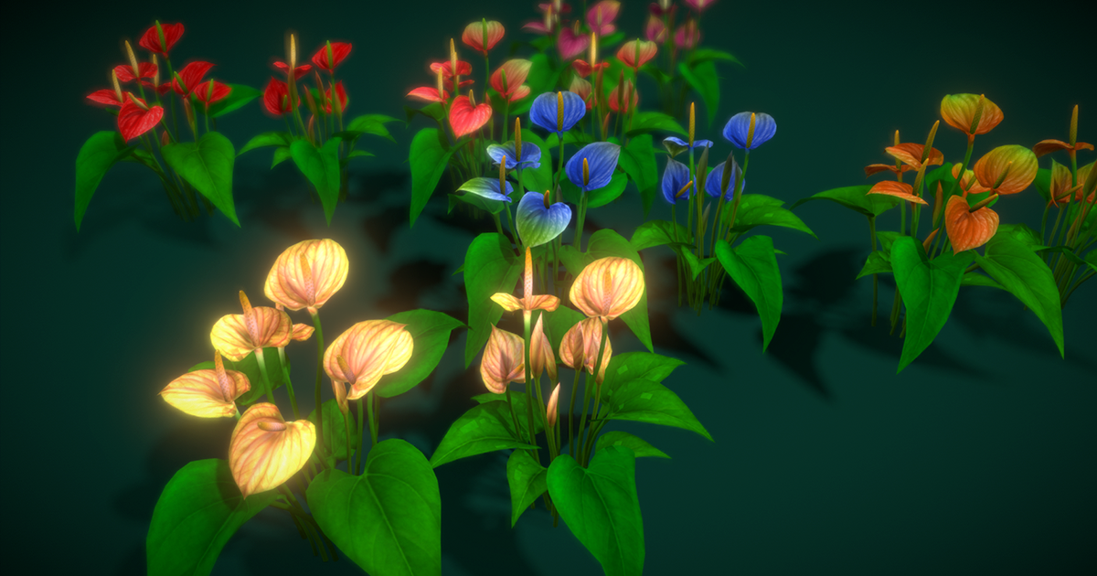 Flower Anthurium Floral | 3D Flowers | Unity Asset Store