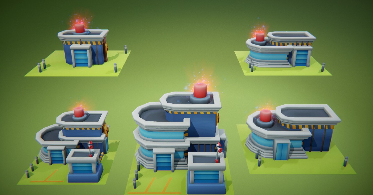 Police Station Building Level Up - 5 Levels | 3D Props | Unity Asset Store