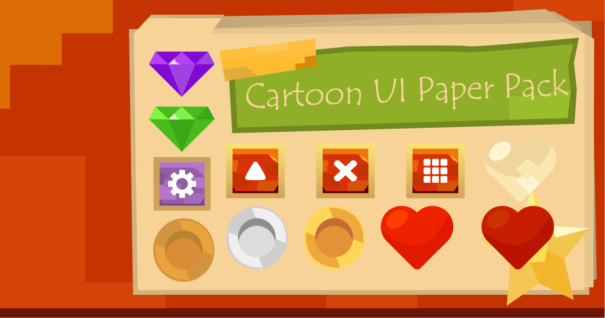 Cartoon UI Paper Pack | 2D Icons | Unity Asset Store