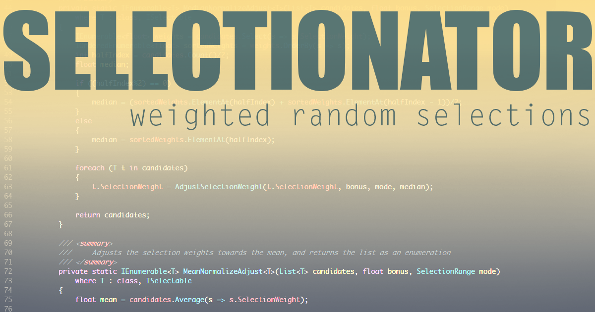 Selectionator - Weighted Selection Engine | Tools | Unity Asset Store