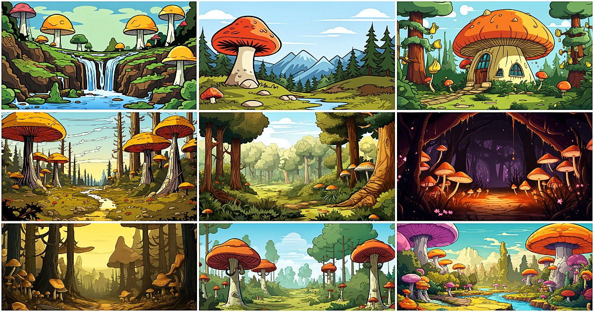 BACKGROUND - Cartoon Mushroom 1 | 2D Environments | Unity Asset Store