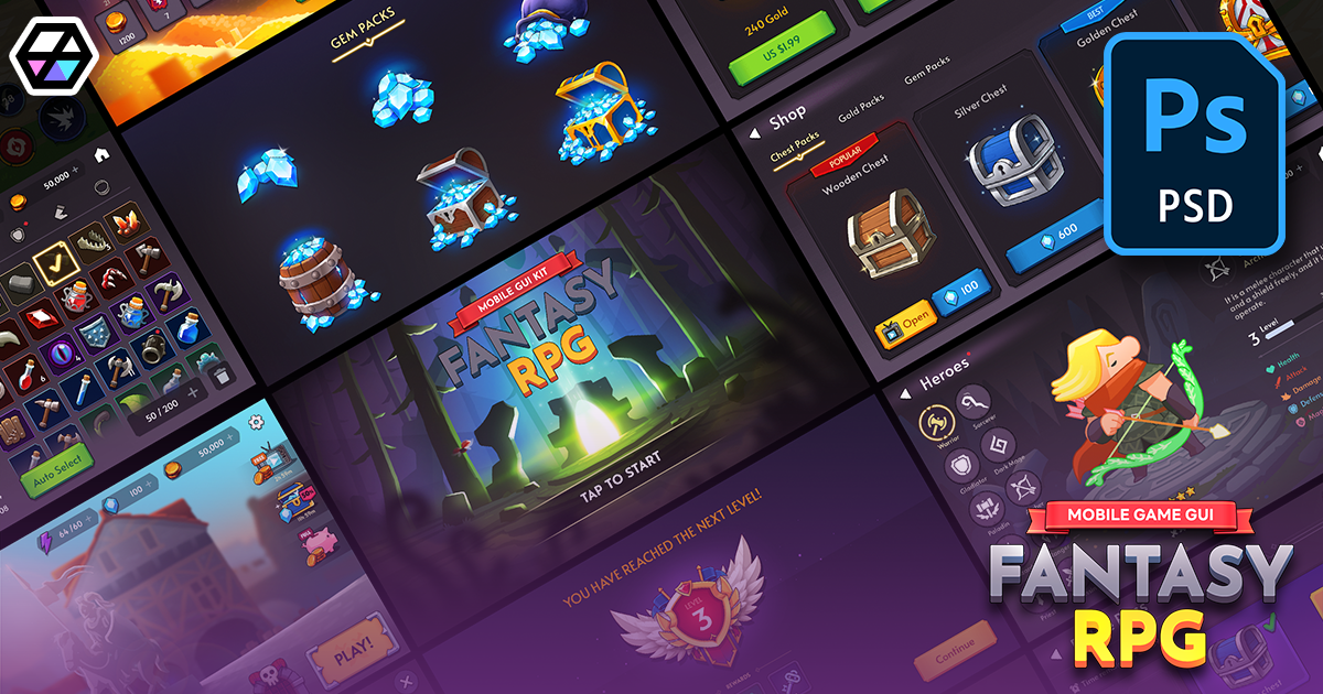 GUI Pro - Fantasy RPG(+PSD) | 2D GUI | Unity Asset Store