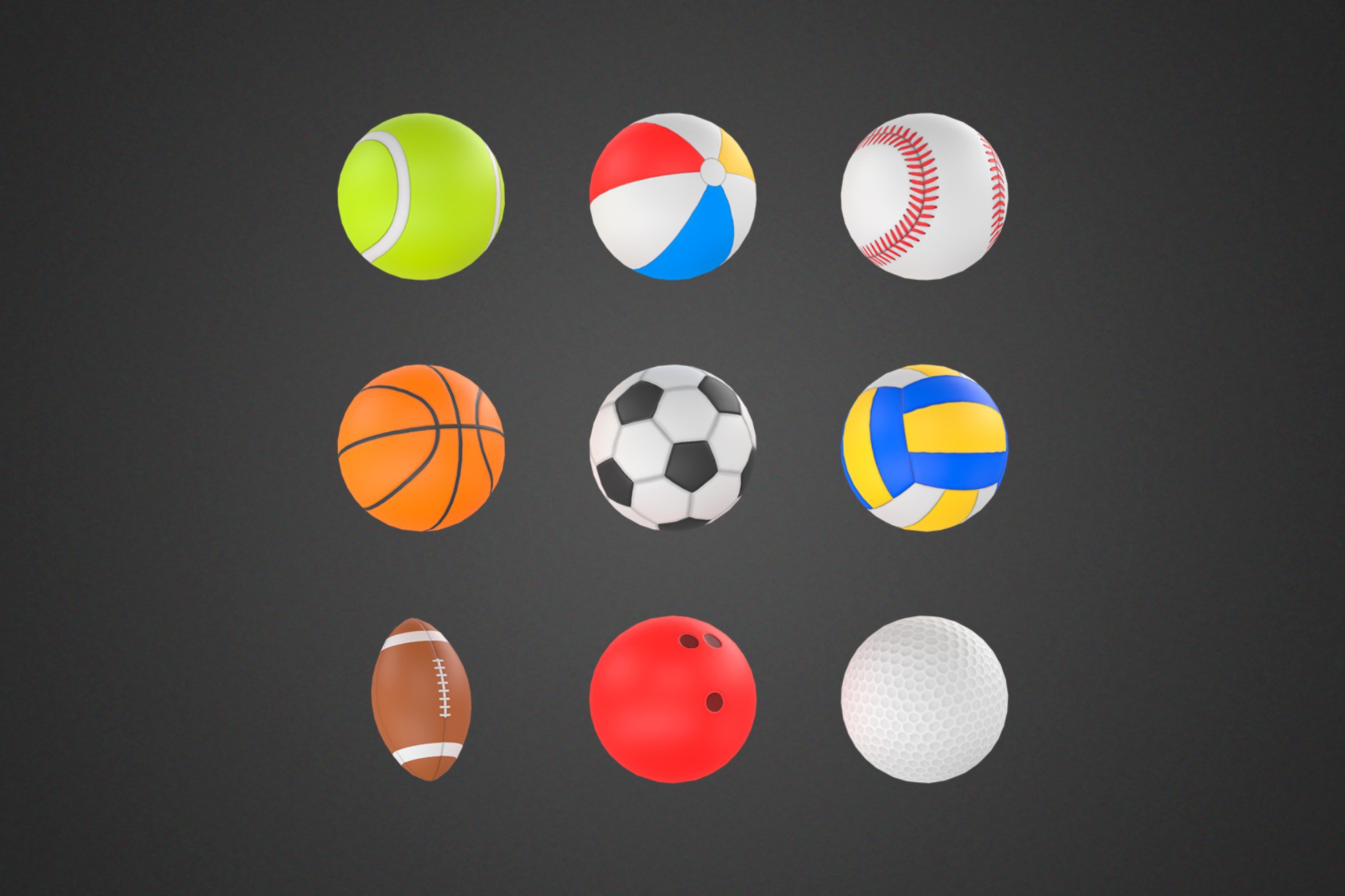 Cartoon Low Poly Sport Balls Pack | 3D Props | Unity Asset Store
