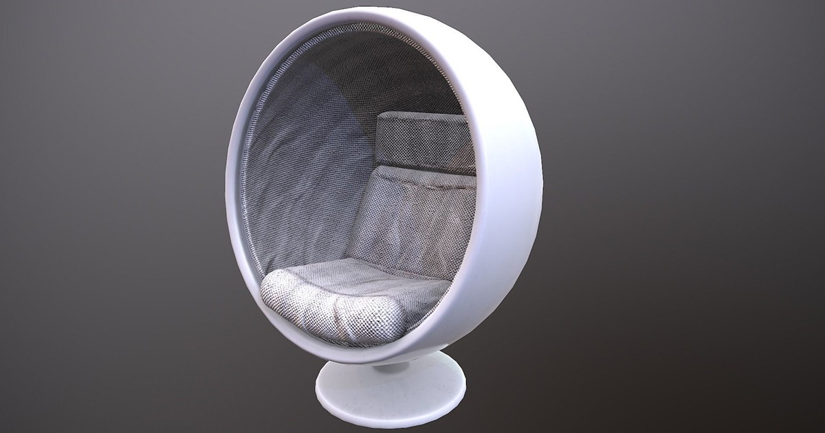 Futuristic Capsule Chair – Sci-Fi Lounge Seat | 3D Furniture | Unity ...