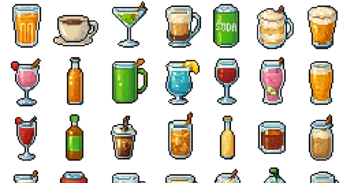 drink pixel art with 42 images | 2D アイコン | Unity Asset Store