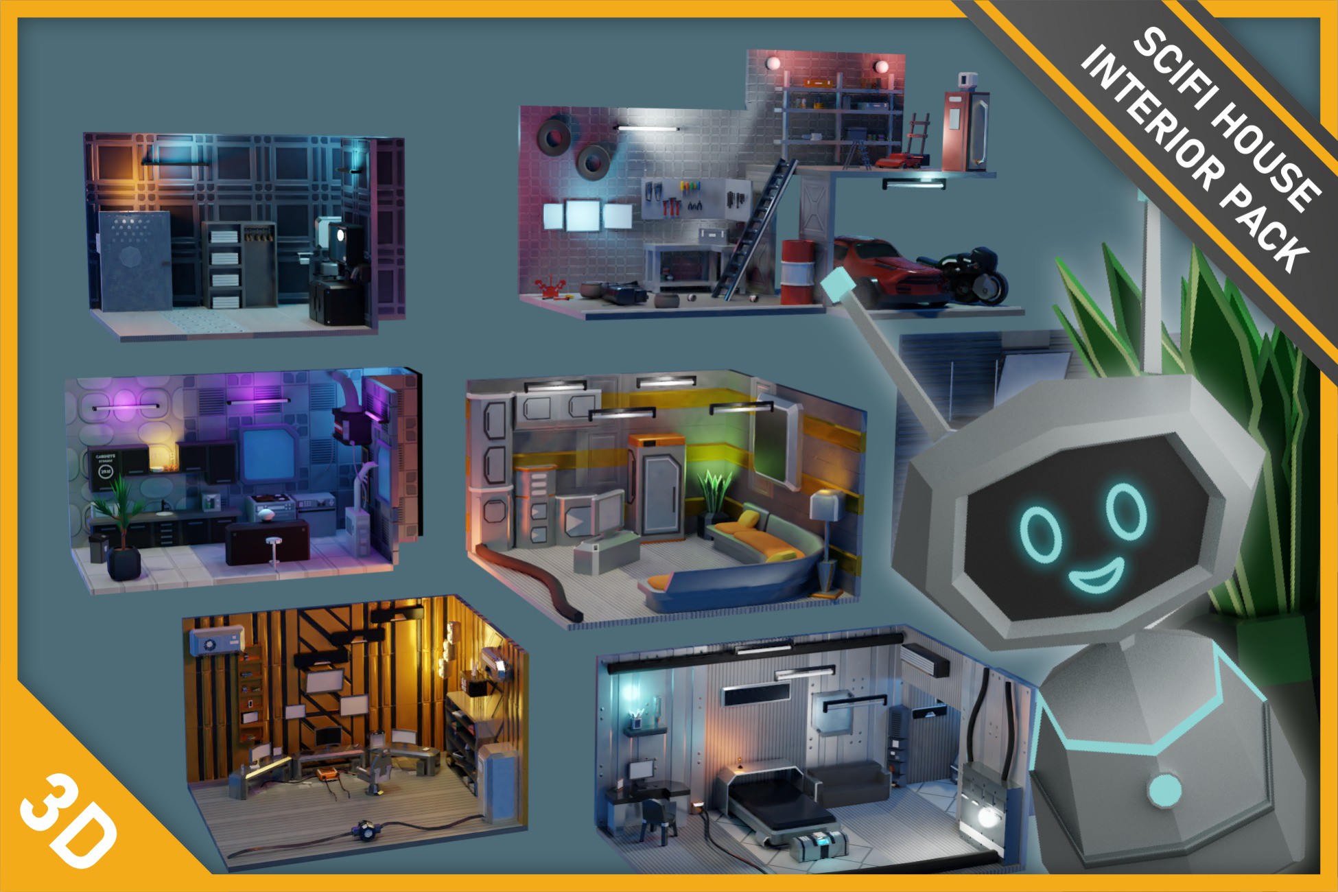 Mini Sci-Fi House Interior Pack | 3D Sci-Fi | Unity Asset Store