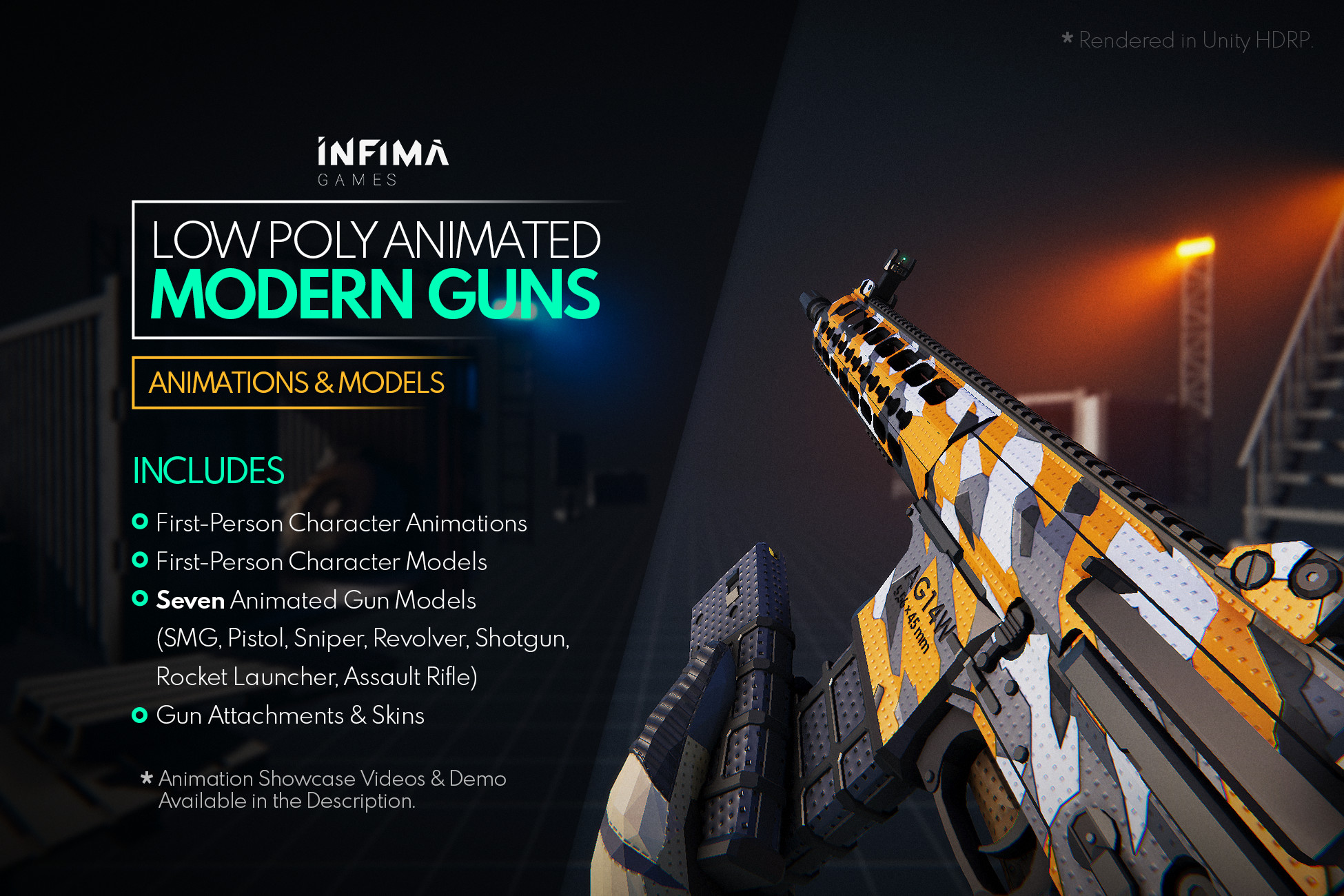 Low Poly Animated - Modern Guns Pack (HDRP) | 3D アニメーション | Unity Asset ...