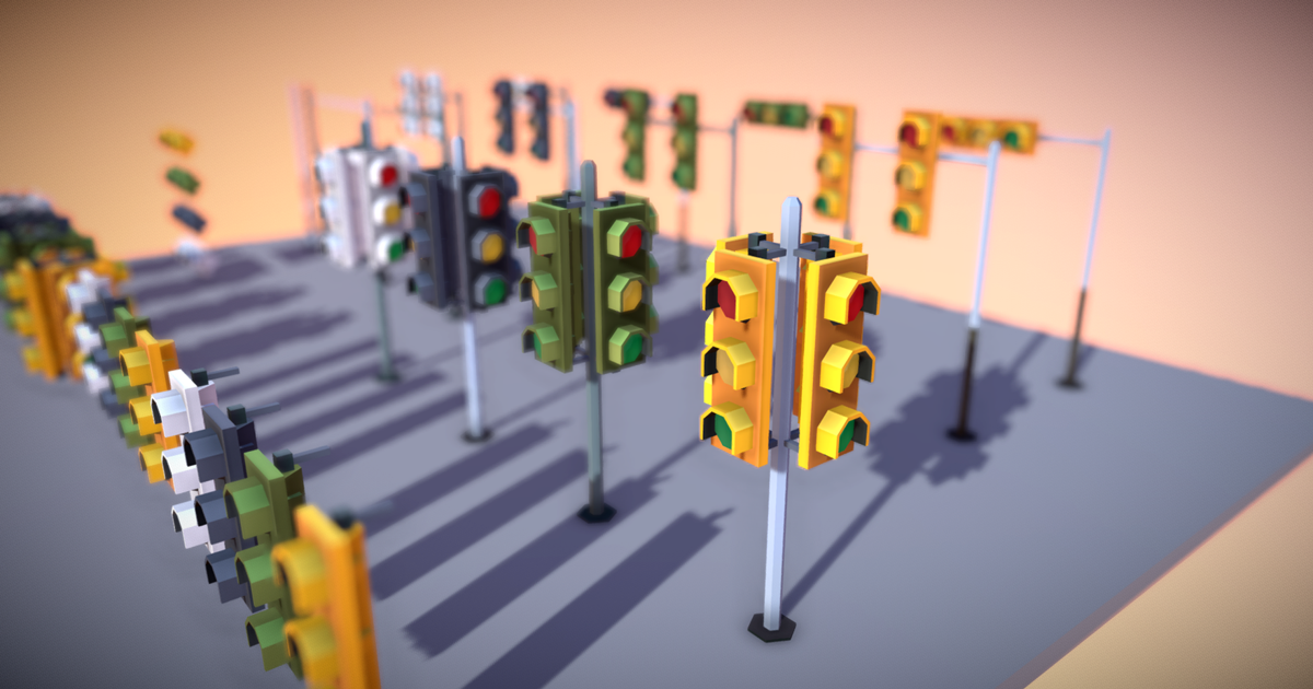 City Traffic Lights Pack [FREE] - Low Poly 3D Art | 3D Urban | Unity ...