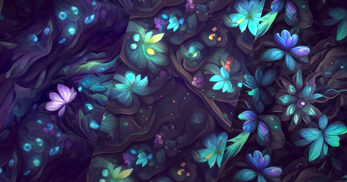 Dark Forest Flowers -- 20 TEXTURES -- (Hand-painted, Tileable) #4 | 2D ...