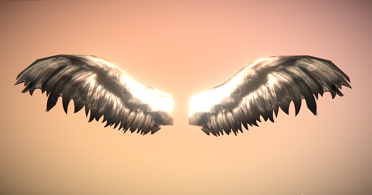 Ultra Low Poly Animated Angel Wings | 3D Clothing | Unity Asset Store