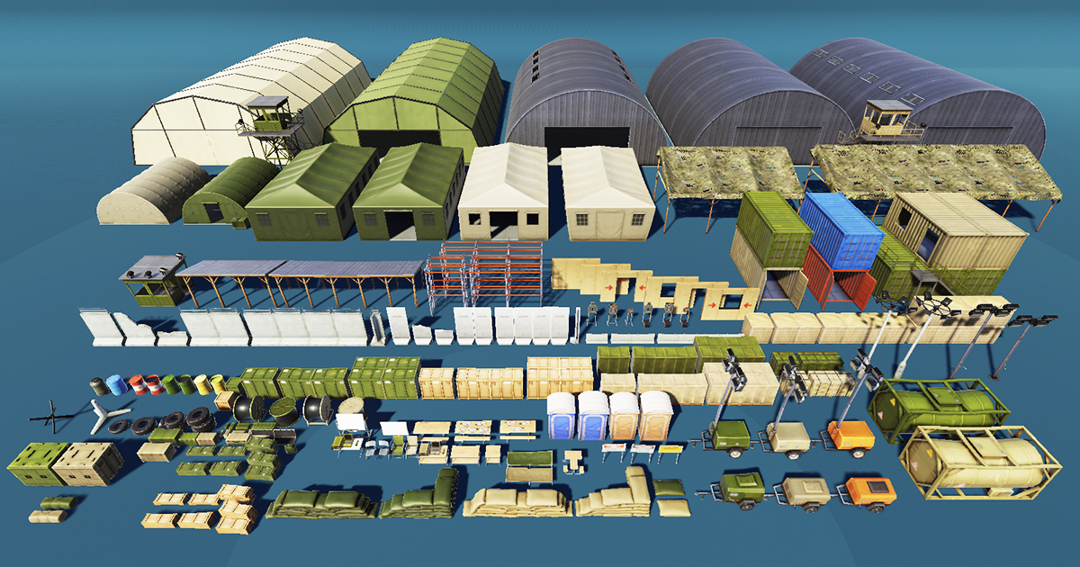 Stylized Military Props | 3D Exterior | Unity Asset Store