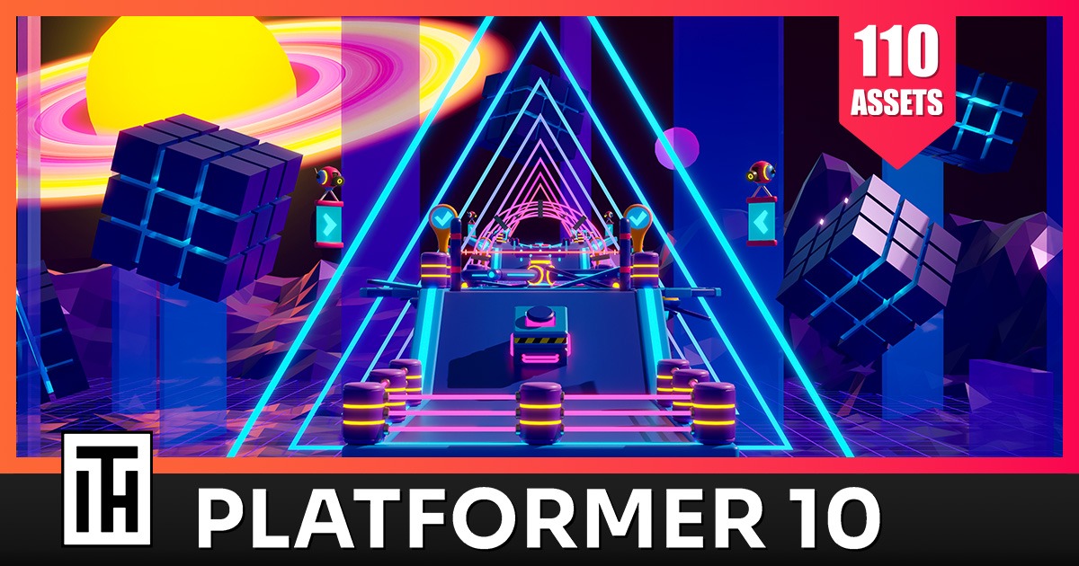 Platformer 10 Neon - Low Poly 3D Models Pack | 3D 环境 | Unity Asset Store
