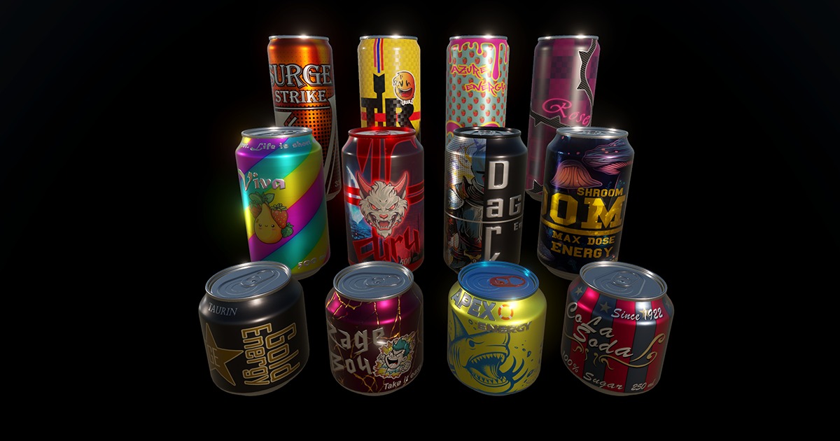 Energy Drink and Soda Can | 3D Props | Unity Asset Store