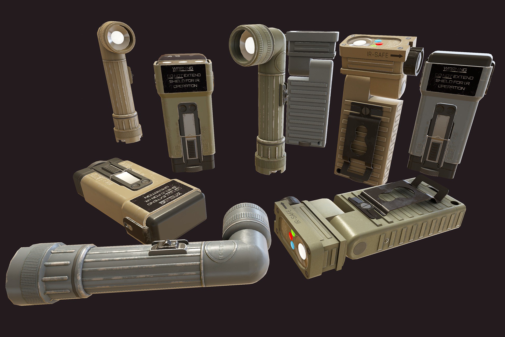 Military Flashlight Pack | 3D 전자제품 | Unity Asset Store
