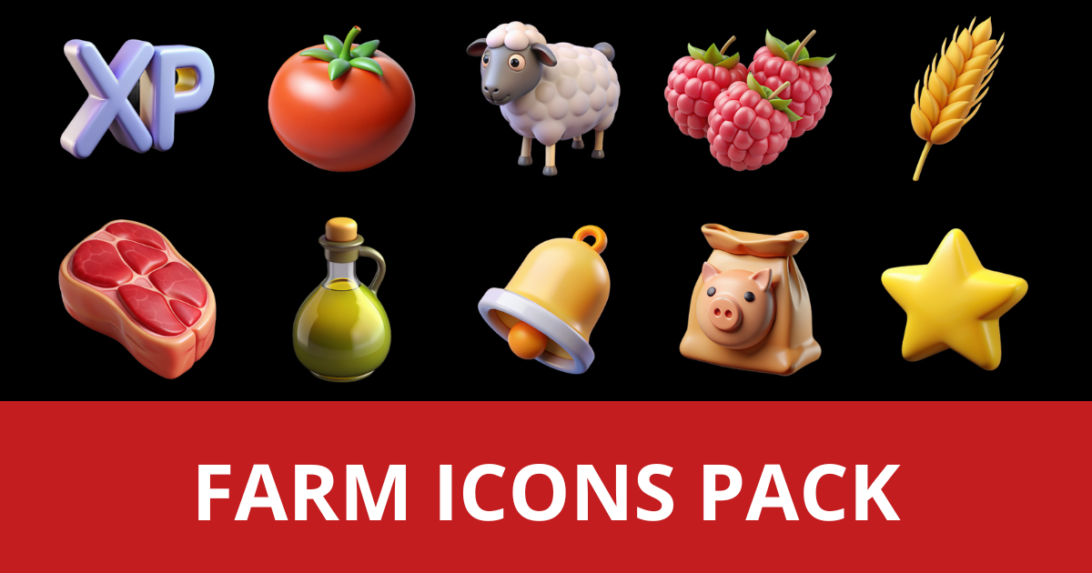 Farm Icons Pack - 147 Casual 2D Icons for Farming Games | 2D Icons ...
