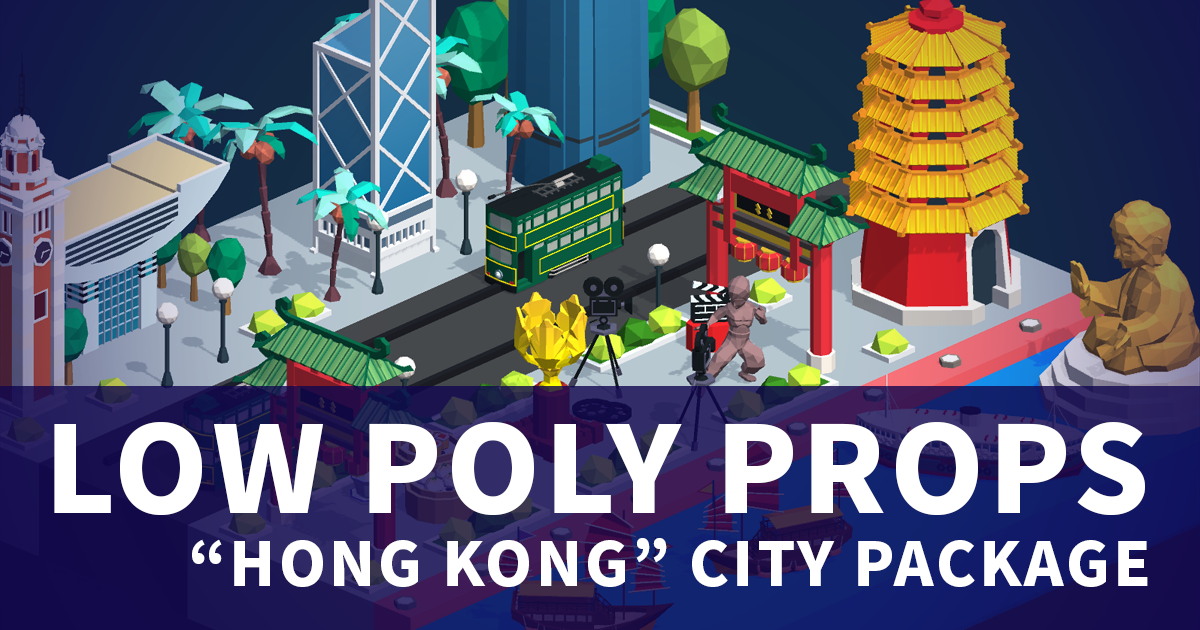 3D Low poly "Hong Kong" city prop pack | 3D Props | Unity Asset Store