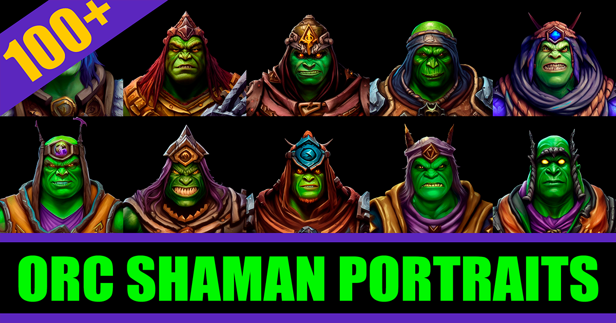 Orc Shaman RPG Character Portraits Icon Pack | 2D Icons | Unity Asset Store