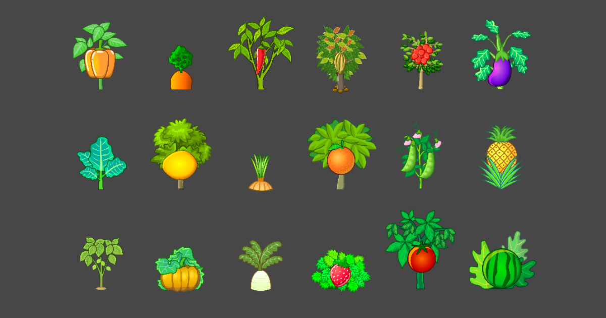 2D Growth Step Vegetables | 2D 주변환경 | Unity Asset Store