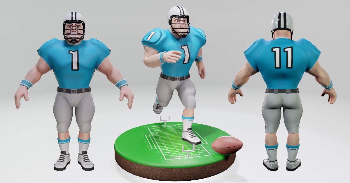 American Football Character Touchdown 03 | 3D Characters | Unity Asset ...