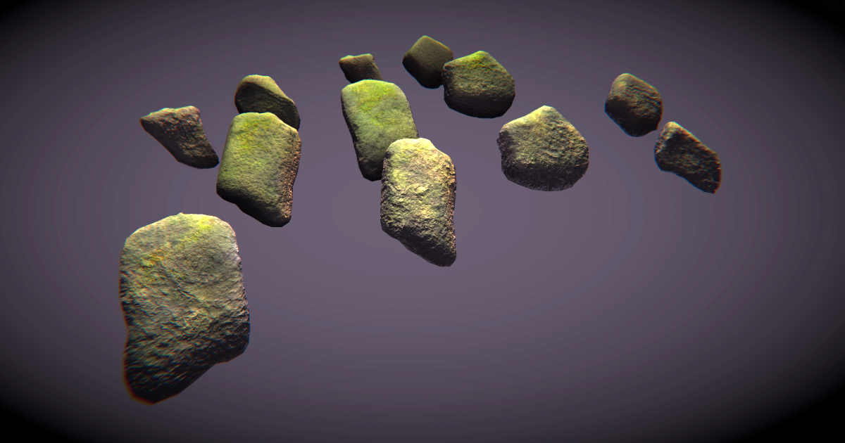 Scanned Rocks with Moss and Snow | 3D Environments | Unity Asset Store