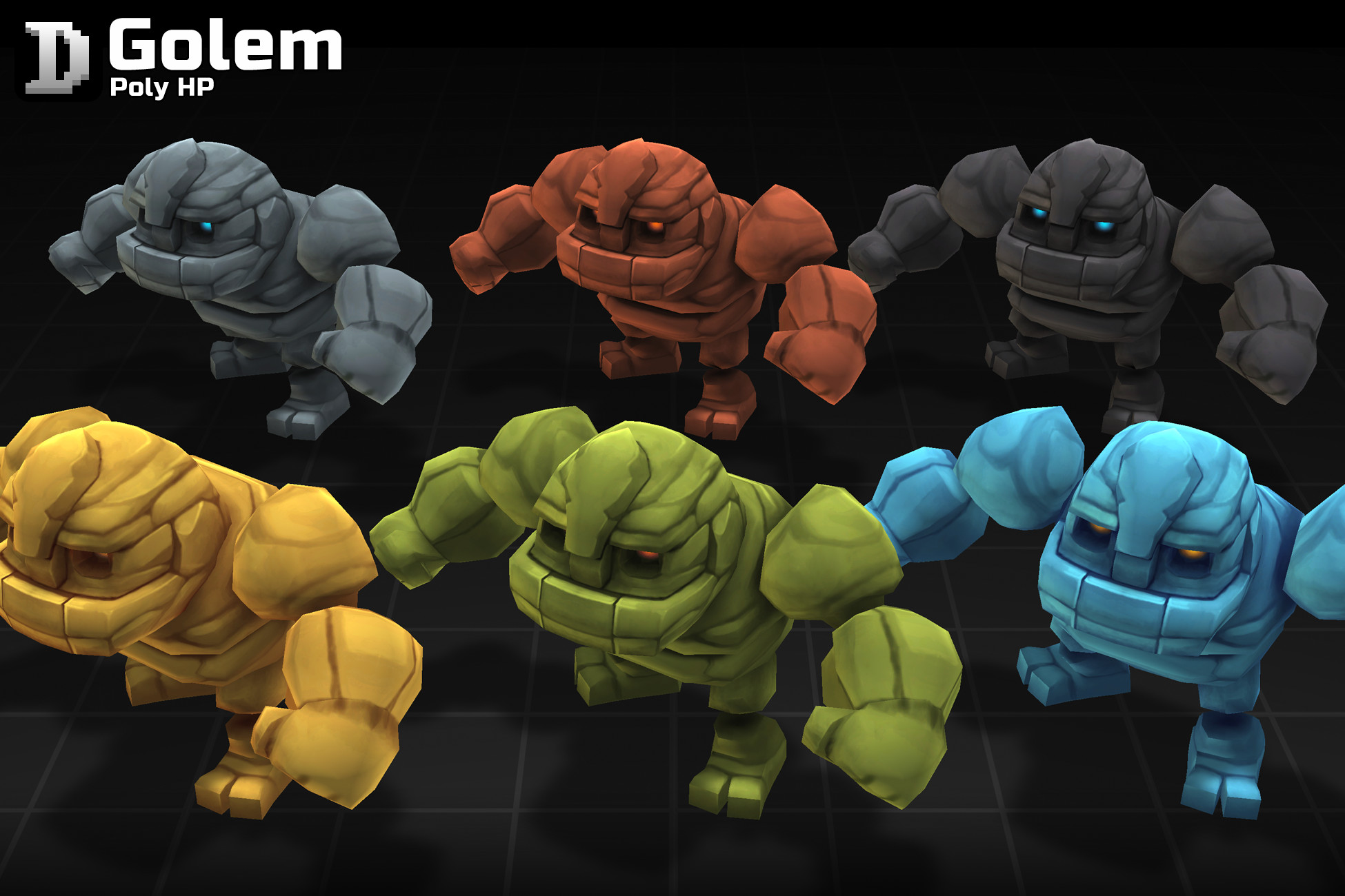 Poly HP - Golem | 3D 생물 | Unity Asset Store