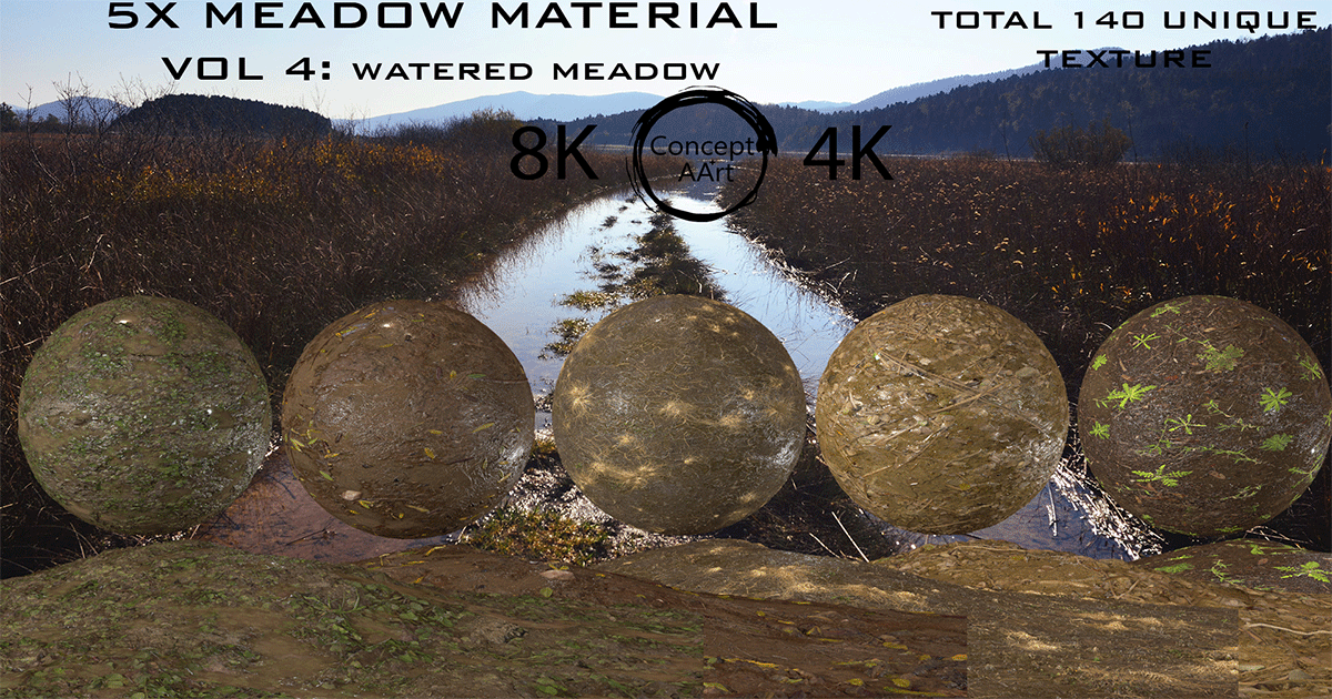 MEADOW VOL4:WATERED MEADOW | 2D Textures & Materials | Unity Asset Store