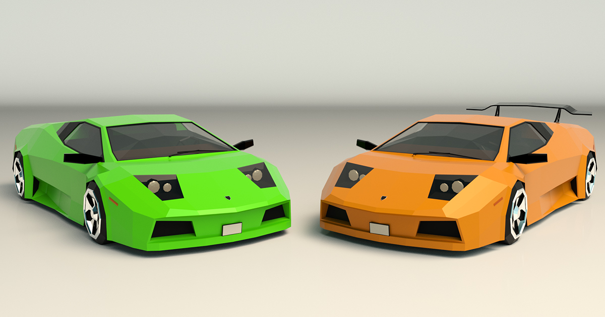 Low Poly Sports Car 02 | 3D Land | Unity Asset Store