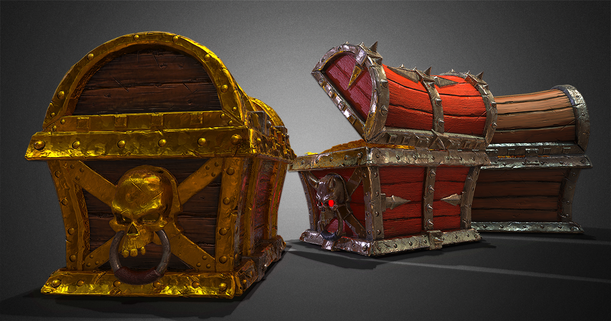 Pirate Skeleton Treasure Chests | 3D Props | Unity Asset Store