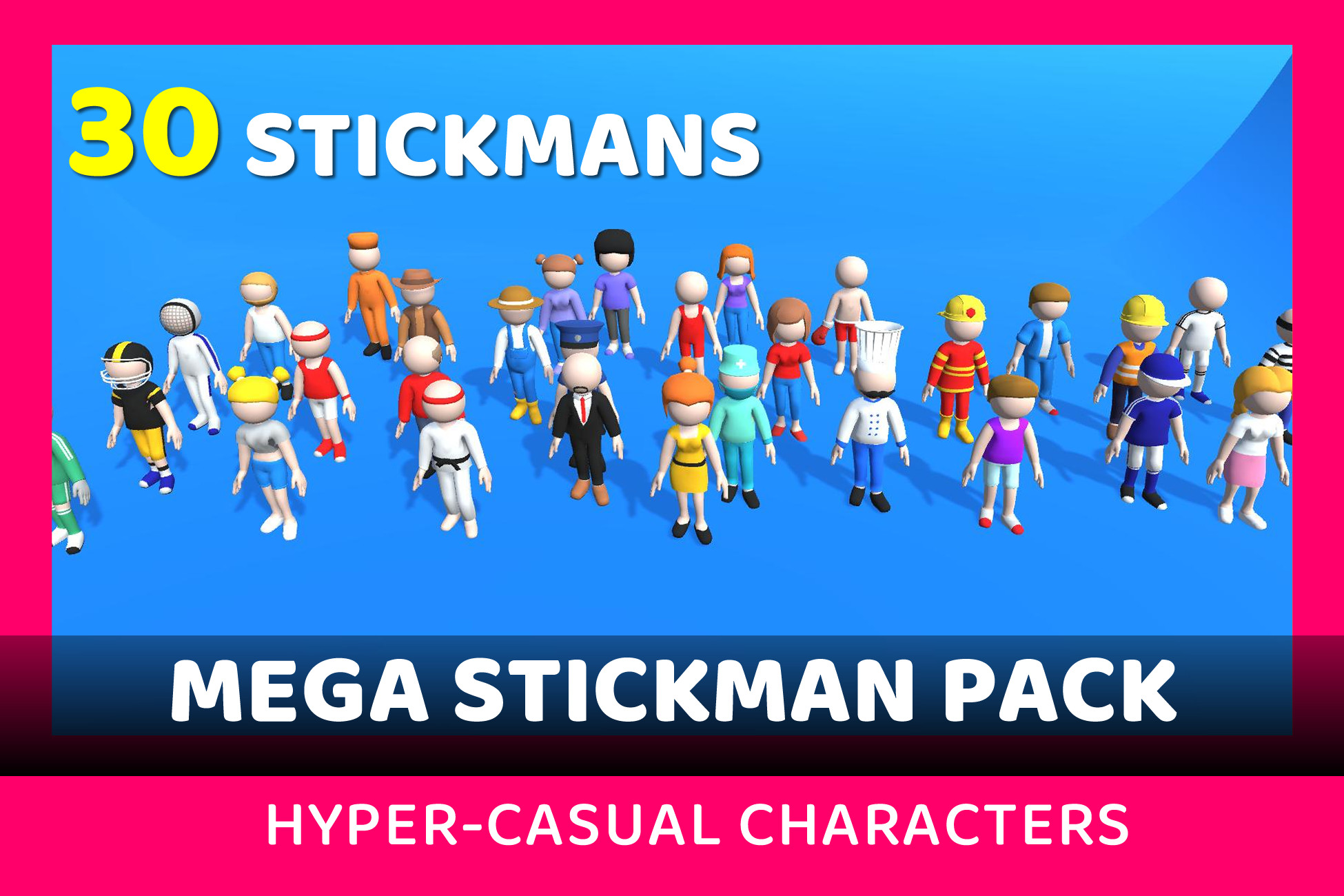 Mega Lowpoly Stickman Pack - HyperCasual Characters | 3D Characters ...
