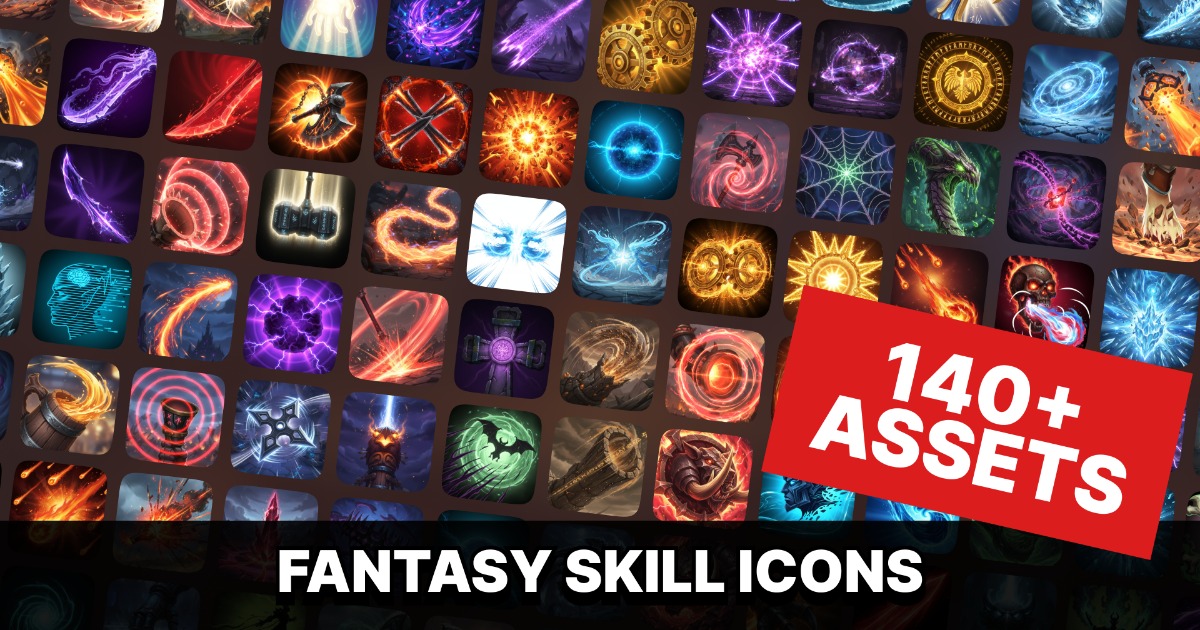 Fantasy Skill Icons Pack RPG Magic Abilities and Combat Effects ...