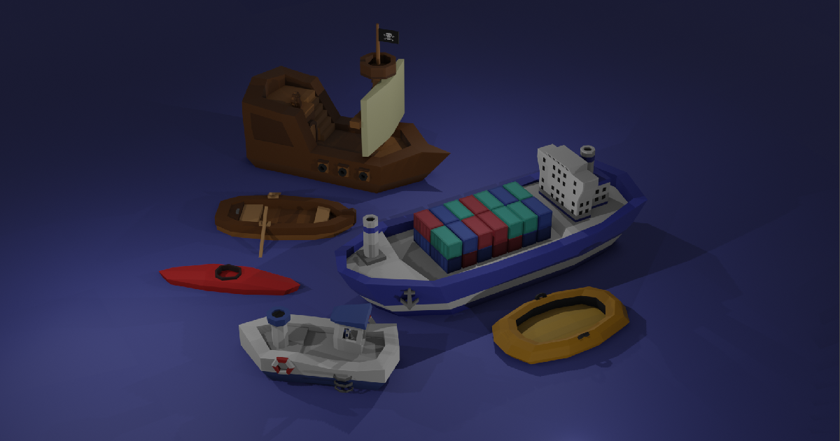 Low poly boats pack | 3D 船舶 | Unity Asset Store